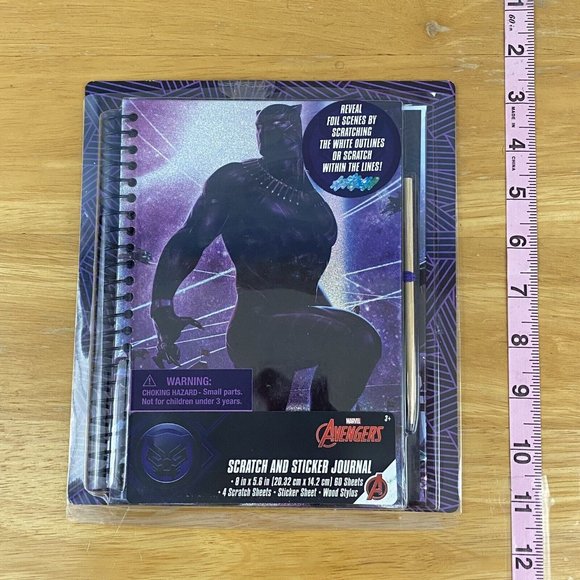 Marvel | Office | Marvel Avengers Black Panther Scratch And Sticker ...